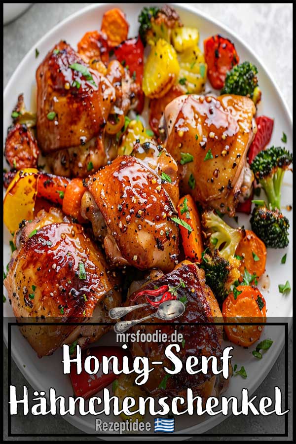 Gebackene Hähnchenschenkel mit Honig-Senf-Glasur: Ein Tanz der Aromen ...